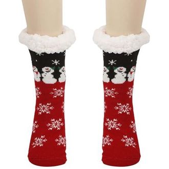 Generic Chaussettes thermiques pour femme - Chaussettes de Noël et dhiver légères en laine dagneau épaisse - Chaussettes de Noël pour femme, Rouge, Taille uni