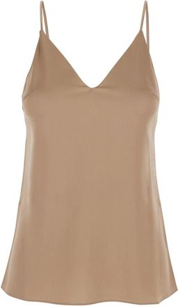 Brunello Cucinelli Femme, Tops, Beige, Taille: 38 FR Camisole en satin de soie stretch