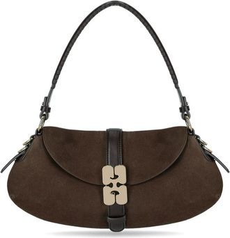 Ganni Femme, Sacs, Brun, Taille: ONE Size B-Kat Bag in Suede