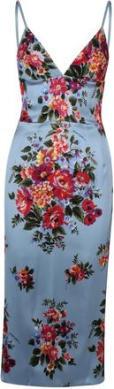 Dolce & Gabbana Femme, Robes, Multicolore, Taille: 40 FR Robe en satin &agrave; imprim&eacute; floral bouquet