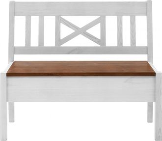 Maison Belfort home24 Sitzbank Fjord I 105cm Braun/Weiß/Kiefer Weiß/Kiefer Bernstein