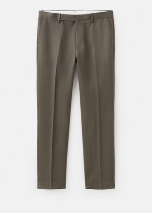 Mango Pantalon slim-fit Lyocell lin marron moyen - Homme - 38 - MANGO MAN