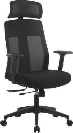 Novel Drehstuhl, Schwarz, Kunststoff, Textil, Drehkreuz, 66x117-125x66 cm, Sitzfl&auml;che 360&deg; drehbar, Arbeitszimmer, B&uuml;rost&uuml;hle, Drehst&uuml;hle