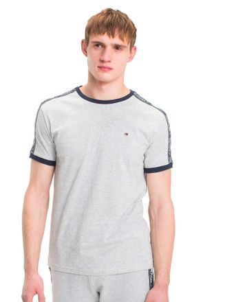 Tommy Hilfiger Herren T-Shirt Kurzarm Rundhalsausschnitt, Grau (Grey Heather), XL