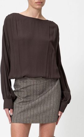 Twinset Bluse von aus Viskose mit langen &Auml;rmeln und V-Ausschnitt hinten