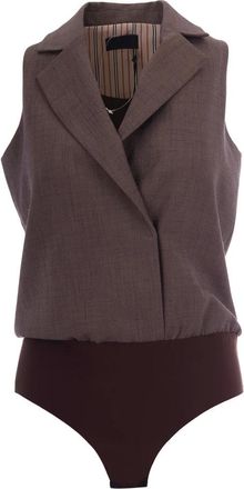 Liu Jo Femme, Tops, Gris, Taille: 38 FR Body Gilet en Tissu M&eacute;lange