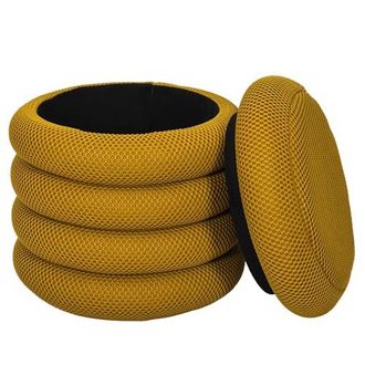 The Home Deco Factory HD0425 Pouf Rangement Moderne Jaune, Assise Multifonctionnelle, Id&eacute;al pour Salon ou Chambre, L&eacute;ger et Facile &agrave; D&eacute;placer, 37x42x37 cm, Jaune
