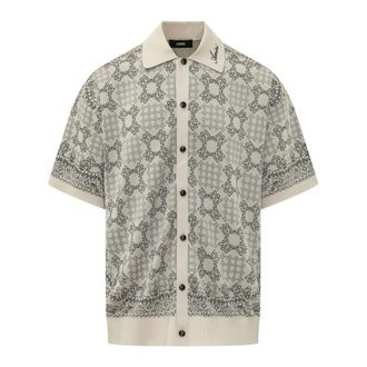 Amiri MA Quad Check Mesh Knit Shirt - - Tops - Herren - Wei&szlig; - M