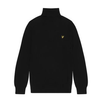 Lyle & Scott Homme, Pulls, Noir, Taille: XL Pull Col Roulé en Coton Mérinos