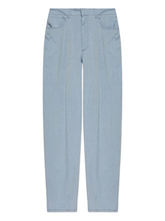 Giorgio Armani Seidenhose in Jeans-Optik mit Falten - Blau