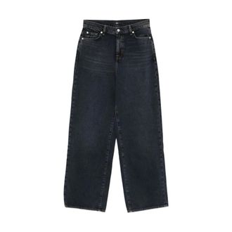 7 For All Mankind Femme, Jeans, Noir, Taille: W24 Wide Jeans