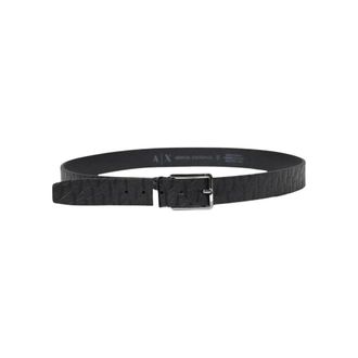 A|X Armani Exchange Homme, Accessoires, Noir, Taille: 110 CM Ceinture avec logo allover