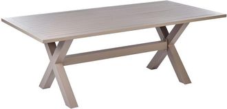 Beliani Gartentisch Taupe Aluminium Rechteckig 200 x 105 cm X-Beine Modernes Design Tisch f&uuml;r 6 Personen Terrasse Outdoor Ausstattung