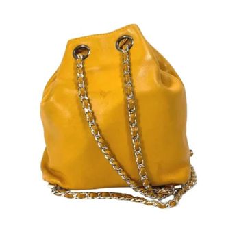 Chanel Sac &agrave; dos vintage doccasion - Femme - Pre-owned - Jaune - Taille: ONE Size