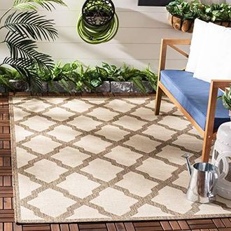 Safavieh Beach House Collection BHS122C Tapis dintérieur/extérieur, 90x150cm, crème/Beige