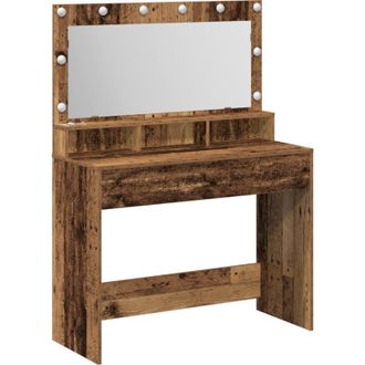 vidaXL Schminktisch mit Regal Altholz 100 x 41 x 135 cm Holzwerkstoff Vidaxl