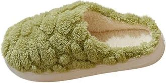 Generic Pantoufles moelleuses confortables pour femme - Bout rond - Classique - Antid&eacute;rapantes - Doublure en fausse fourrure - Pantoufles dhiver chaudes et pe