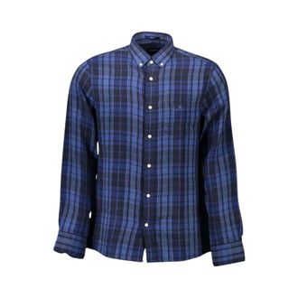 GANT Homme, Chemises, Bleu, Taille: S Chemise en coton bleu &agrave; boutons