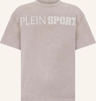 Plein Sport Plein Sport Kurzarm-Rundhals-T-Shirt Scratch beige