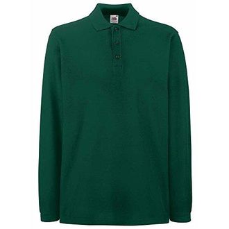 Fruit Of The Loom Mens Premium Long Sleeve Cotton Polo Shirt
