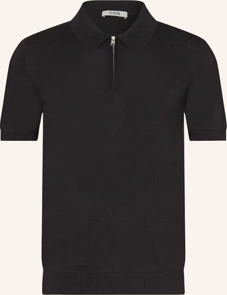 COS Cos Strick-Poloshirt Mit Seide schwarz