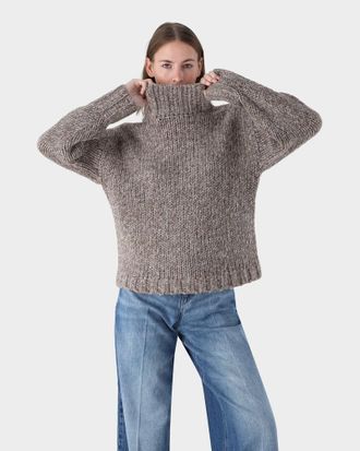 van Laack Stehkragenpullover mit moulin&eacute; Effekt