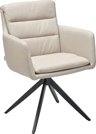Livetastic Armlehnstuhl Echtleder, Beige, Metall, Leder, Echtleder, B&uuml;ffelleder, A-Form, 60x88x62.5 cm, Esszimmer, St&uuml;hle, Esszimmerst&uuml;hle, Armlehnenst&uuml;hle