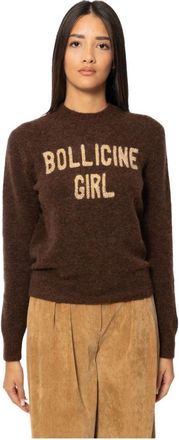 MC2 Saint Barth Femme, Pulls, Brun, Taille: 38 FR Maglione girocollo ricamo New Queen