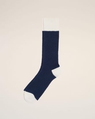 Ami Chaussettes Bleu Et Blanches en Coton Blanc - 35-38 - Unisex