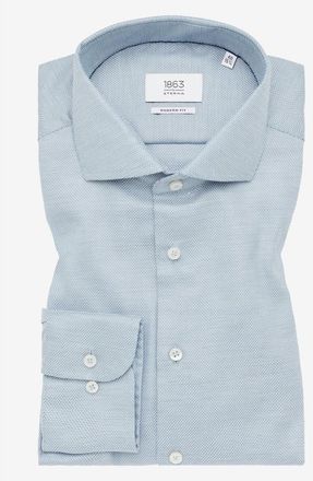 Eterna Baumwollhemd mit Struktur in Vollzwirn-Qualität, Modern Fit in