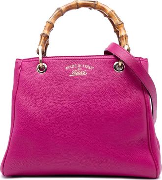 Gucci petit sac à bandoulière Bamboo Shopper en cuir de veau (2016-2025) - Rose