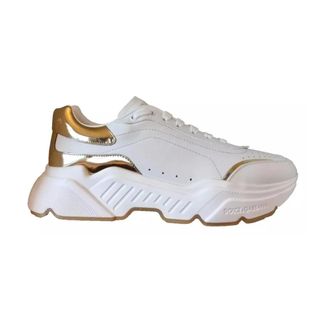 Dolce & Gabbana Wei&szlig;e Gold Daymaster Ledersneakers - - Shoes - Herren - Wei&szlig; - 45 EU