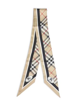Burberry Womens Scarf Sand Beige Silk Twill Scarfs