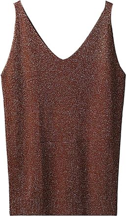 Generic Tanktops Pailletten Damen Glitzer Oberteile Tank Party Disco Weste Abend Glitzertop V-Ausschnitt &Auml;rmelloses Top Spaghettitr&auml;ger Blusen Mit Schimmernde