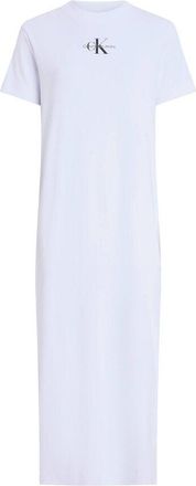 Calvin Klein Jeans Damen T-Shirt-Maxikleid aus geripptem Baumwollmix