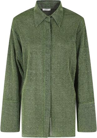 Os&eacute;ree Femme, Blouses et Chemises, Vert, Taille: 40/42 FR Lumiere Sleeves Shirt