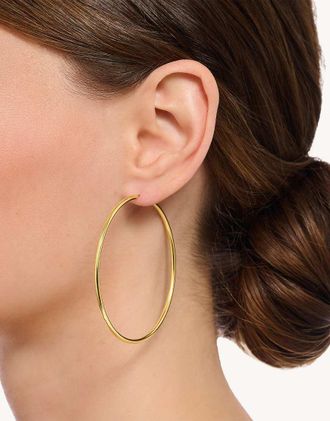 Thomas Sabo Große Creolen aus 925er Sterlingsilber mit 18-karätiger Vergoldung in Gelbgold-Goldfarben