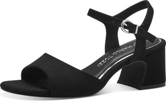 Marco Tozzi Damen Sandalen mit Absatz mit Verstellbarem Riemen Vegan, Schwarz (Schwarz), 37 EU