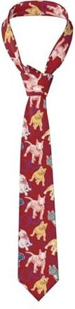Generic Cravate Pour Hommes Chiens Mignons Cow Terrier Cowdog Rouge Formelle Tie &Eacute;troit Cravate Pour Homme Pour &Eacute;v&eacute;nements Affaires C&eacute;l&eacute;brations