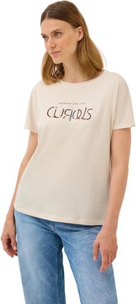 Cecil Damen 3227077 T-Shirt mit Wording, Light beige, XX-Large