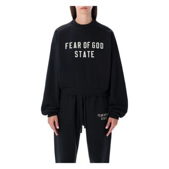 Fear of God Femme, Sweatshirts et sweats à capuche, Noir, Taille: 42 FR Sweat Raglan en Coton Premium