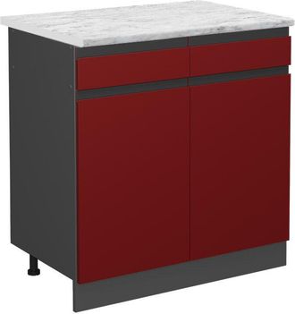 Vicco Meuble cuisine R-Line, Rouge, 80cm pt Marbre Vicco