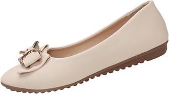 Generic Ballerines plates pour femme avec noeud papillon et talon compens&eacute; bas - Couleur unie - &Eacute;l&eacute;gantes - Classiques - L&eacute;g&egrave;res - Confortables - Chaussures d