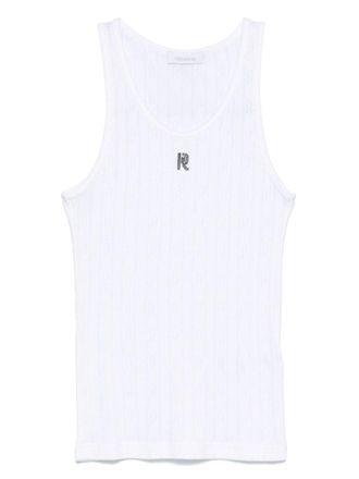 Paco Rabanne débardeur à plaque logo - Blanc