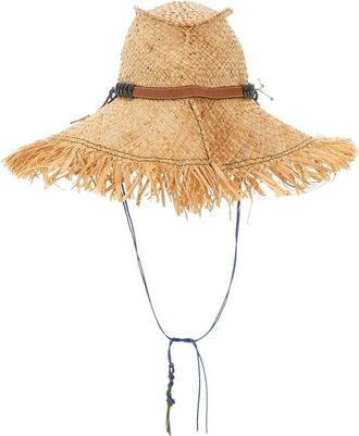Cuba Lab Femme, Accessoires, Beige, Taille: 42 FR Chapeau de soleil &agrave; bord effiloch&eacute;