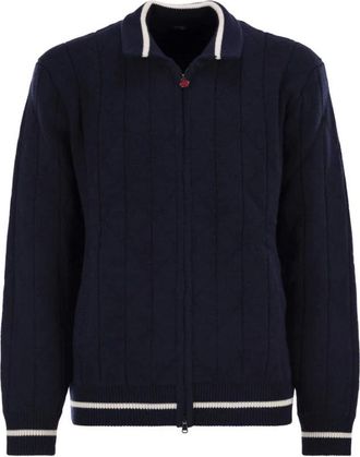 Kiton Homme, Sweatshirts et sweats &agrave; capuche, Bleu, Taille: L Zip-throughs