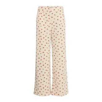 Ichi Ichi - Pantalon Large Fleur de G&eacute;ranium - Femme - Pantalons - Multicolore - Taille: 42 FR