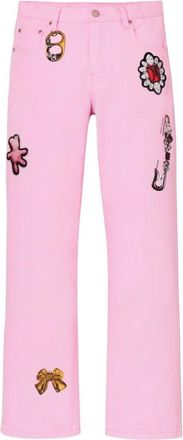 Marc Jacobs Femme, Jeans, Rose, Taille: W25 Jean Droit à Imprimé Graphique