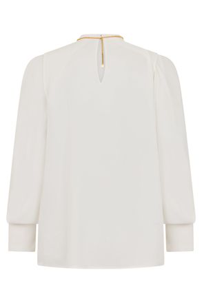 Elisabetta Franchi Womens Blouse Viscose, Ivory Blouses Shirt