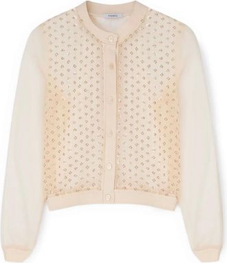 Motivi Femme, Blouses et Chemises, Beige, Taille: 38 FR Chemise en tulle avec broderie de bijoux